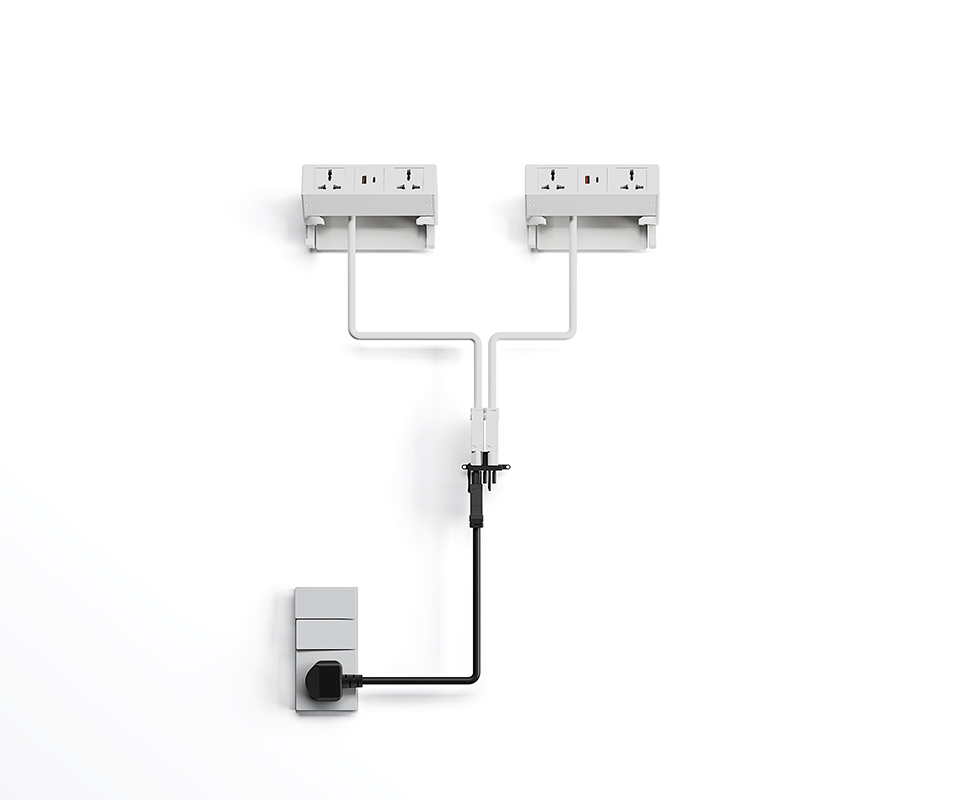 2x Users Desktop Interlink Power Access and Cable Management Soluti...