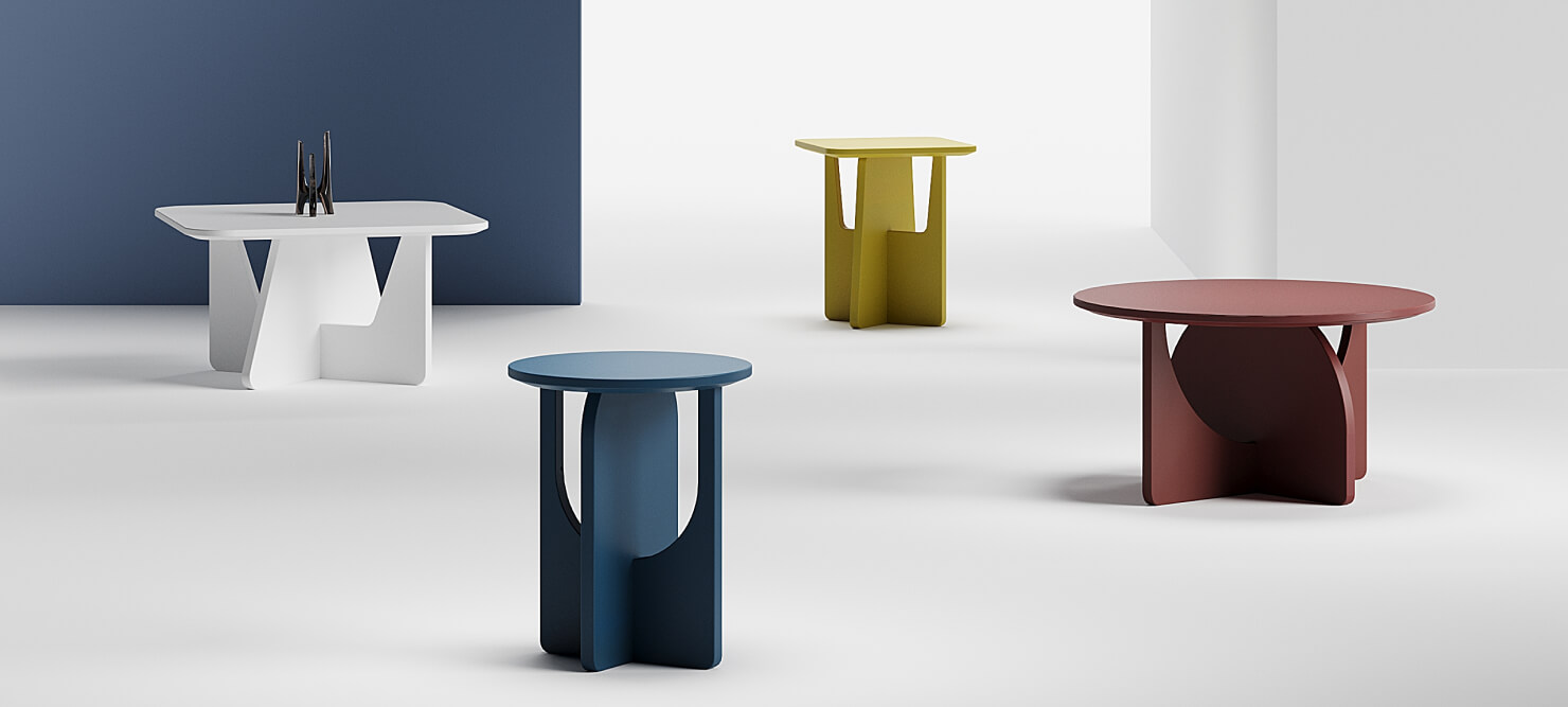 Plank Small Round Panel Coffee Table | WORKSPACE