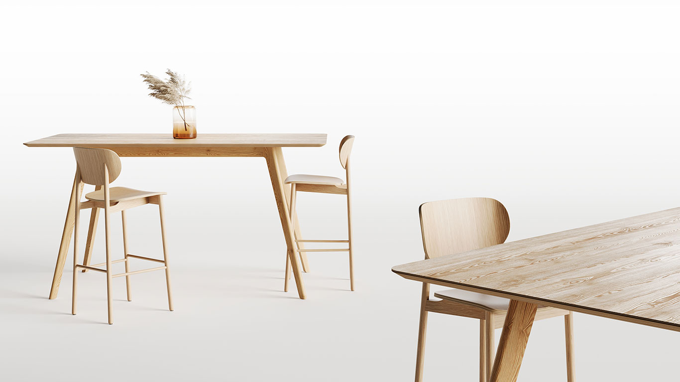 Savannah Wood Veneer High Table