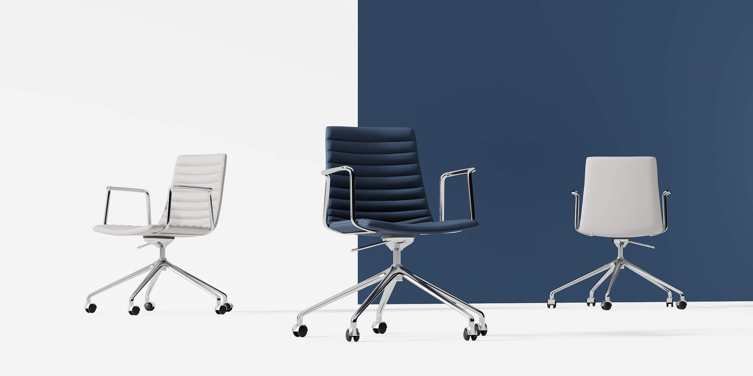 Simon White Genuine Leather Designer Chair