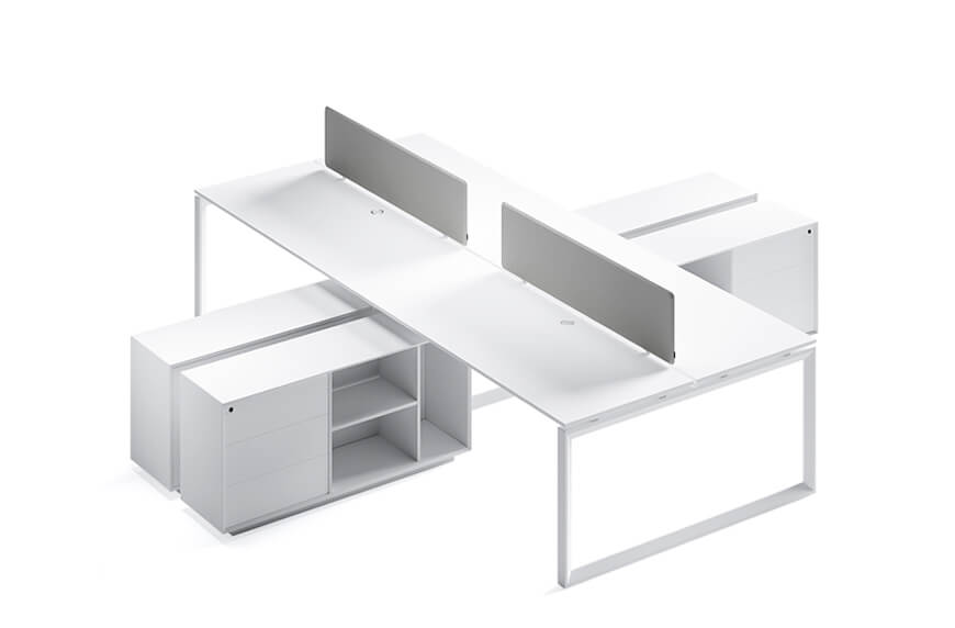 ACE Pro Series Cluster of 4x Workstation with Side Cabinet | Worksp...