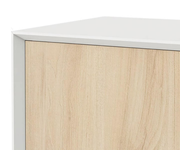 EDGE Series Chamfered Low Height 2 Door White Cabinet | Workspace F...